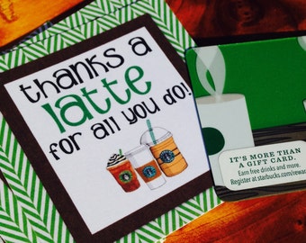 Latte gift tag | Etsy