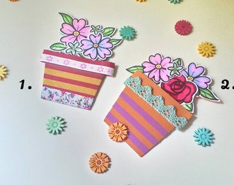 Flower pot card | Etsy