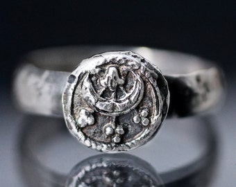 Silver moon ring | Etsy