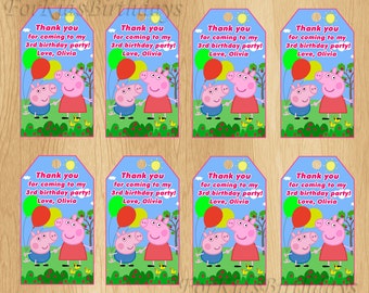 Peppa pig tags | Etsy