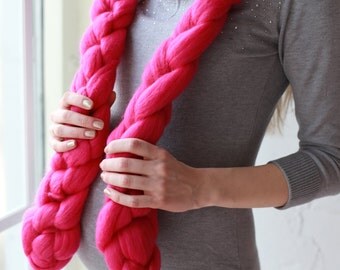 Knit chain scarf | Etsy