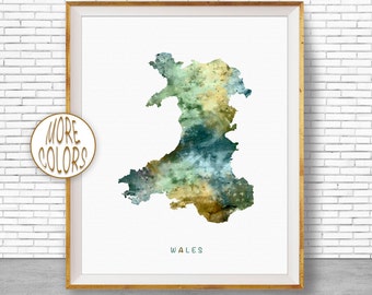 Wales map | Etsy