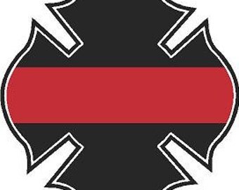 Thin red line decal | Etsy