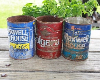 Vintage coffee cans | Etsy