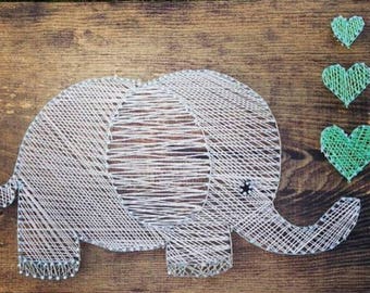 Elephant string art | Etsy