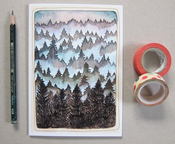 Blank Greeting Card Forest Card Pacific Northwest Greeting