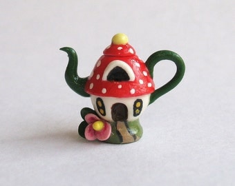 Miniature Fairy Hobbit Cluster House Teapot by ArtisticSpirit