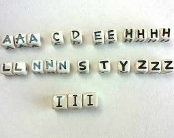 Ceramic letter beads | Etsy