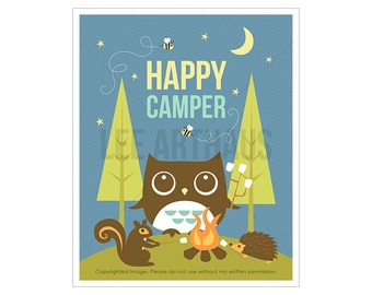 Smores campfire art | Etsy