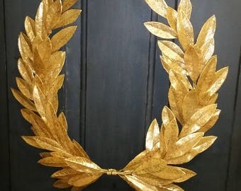 Gold laurel wreath | Etsy