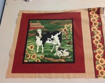 Cow fabric panels | Etsy
