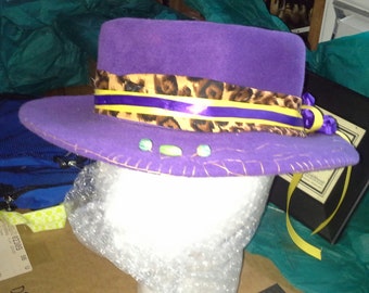 Ladies Purple Felt Hat Handmade Hat