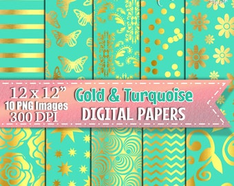 50% OFF SALE Gold Foil Digital Paper Gold Foil Textures