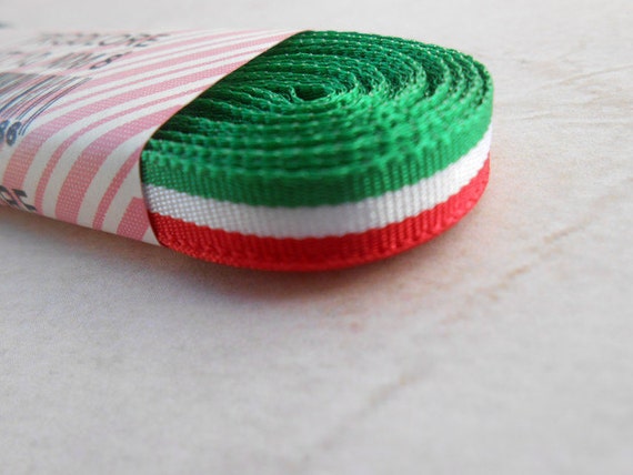 Flag Ribbon Italian Flag 8 mm width 10 metres from lallehandmade on ...
