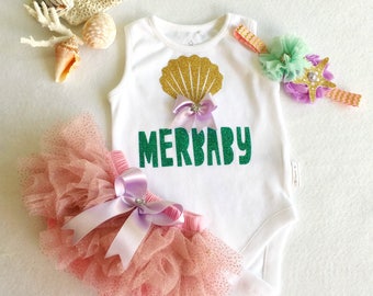 Baby mermaid outfit | Etsy