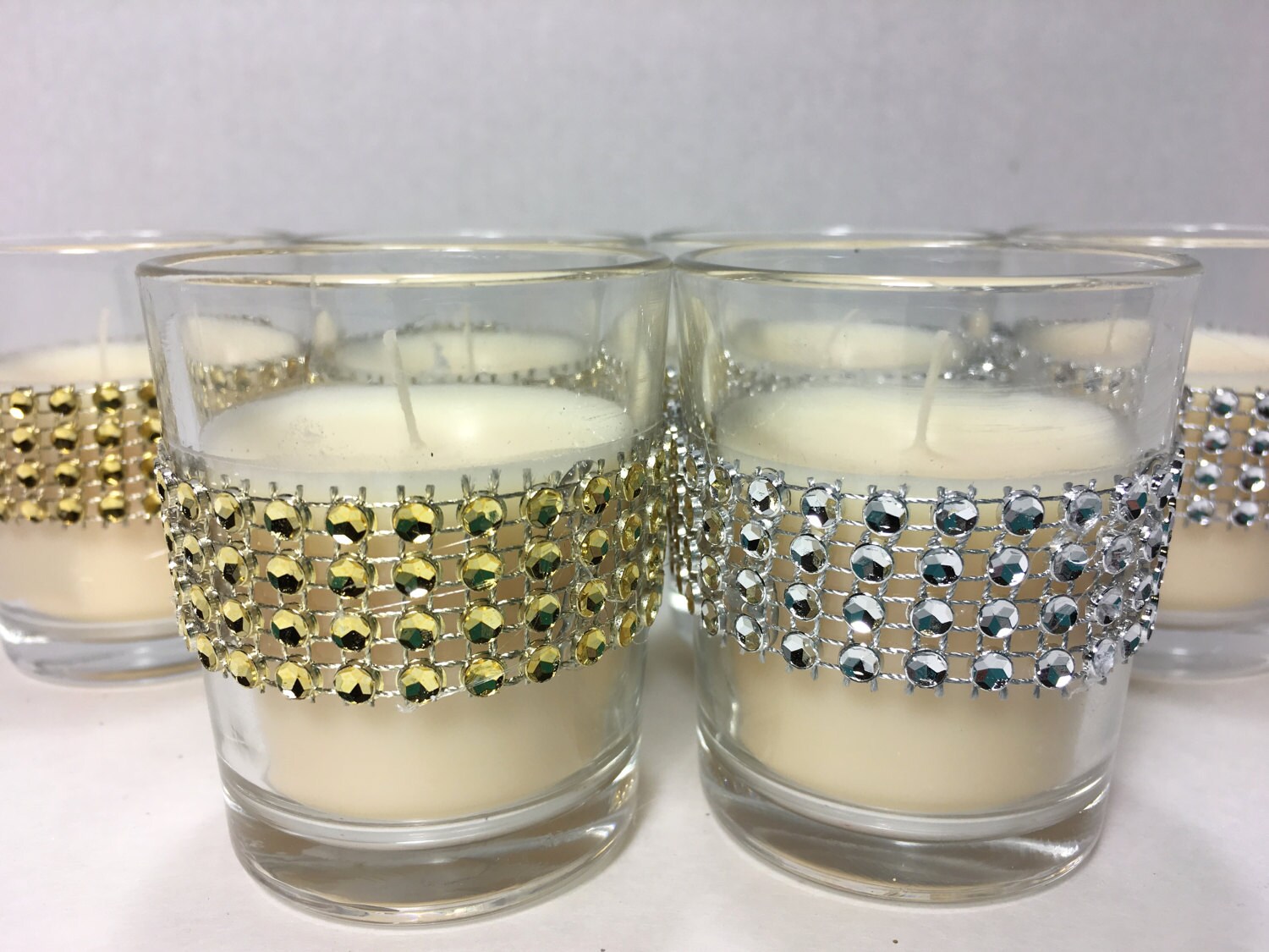 Set Of 12 Wedding Votive Candle Holders Gold Silver Votive