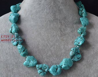 Big turquoise beads | Etsy