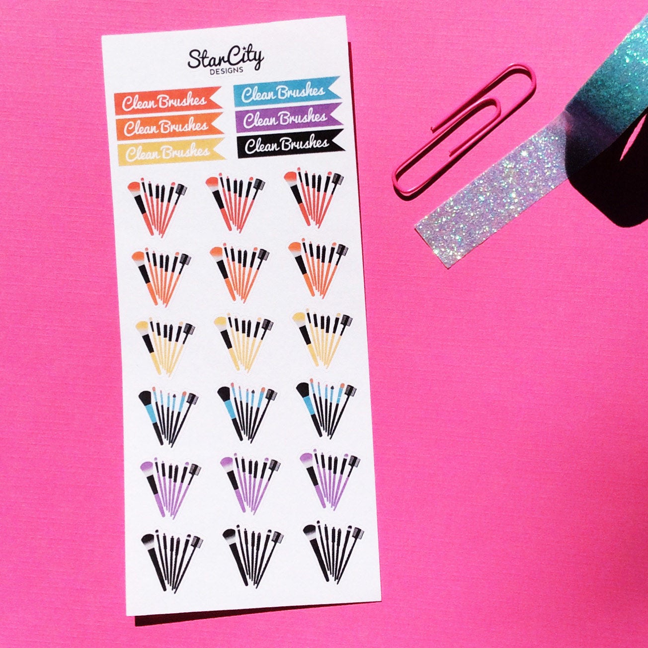 Makeup Brush Stickers Makeup Stickers Cosmetic Stickers