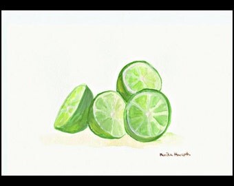 Lime watercolor | Etsy