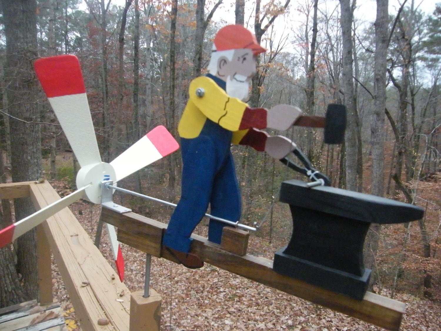 man blacksmith whirligig cedar PT pine painted ready to