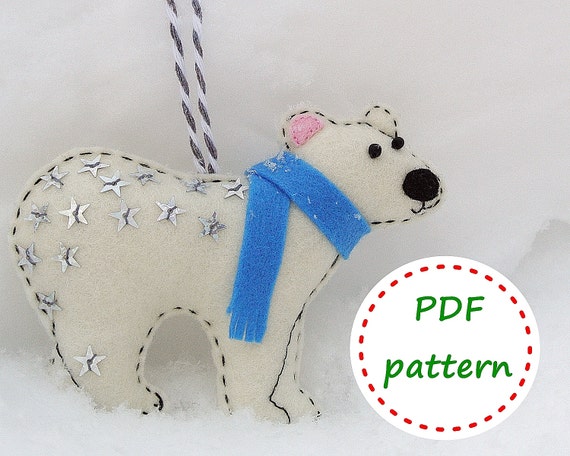 Felt Bear Pattern Polar Bear Pattern Felt Pattern Bear