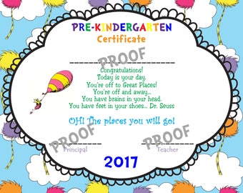 Pre-Kindergarten Graduation Diplomas Blank Graduation