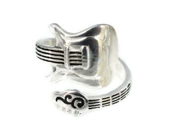Guitar Ring Birthstone Ring Adjustable Ring Music Lovers