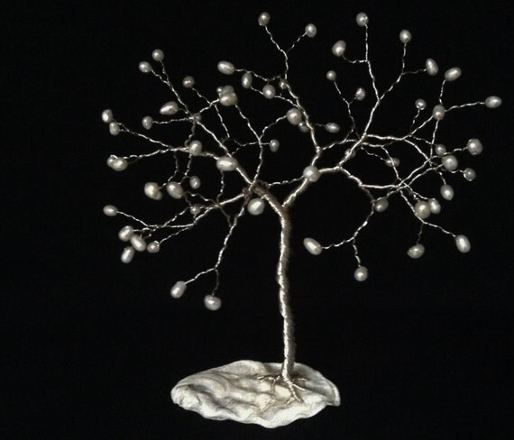 Pearl Tree Sculpture. Pearl wedding anniversary gift. by Josoko