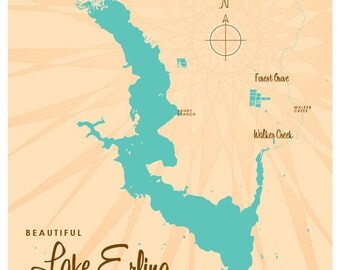 Arkansas lake map | Etsy