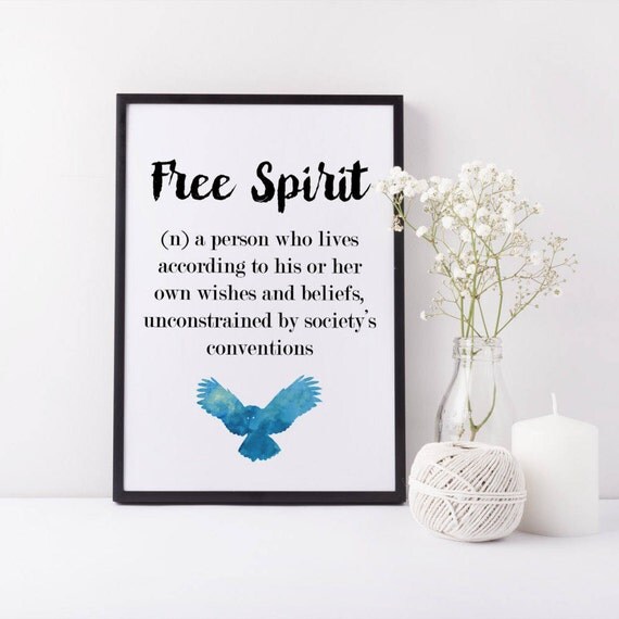 Definition Free Spirit Print Tumblr Poster Hippie Meaning Free