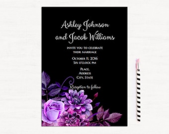 Gothic wedding card | Etsy