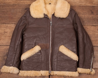 Vintage 1960's/70's Brown US NAVY M444 Leather Flight