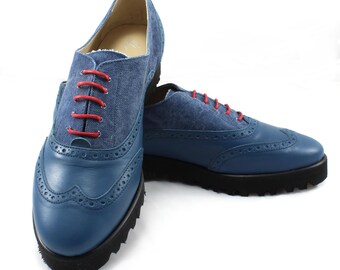 Blue denim shoes | Etsy