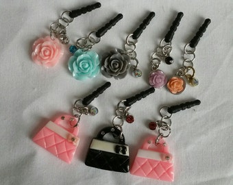 Birdcage and key iPhone dust plug charm smartphone earphone