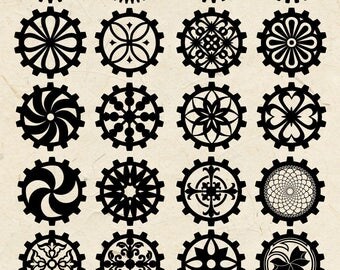 Gear embroidery | Etsy