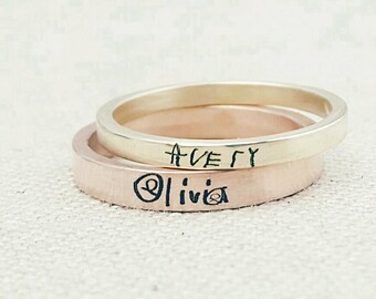 Engraved gold ring | Etsy