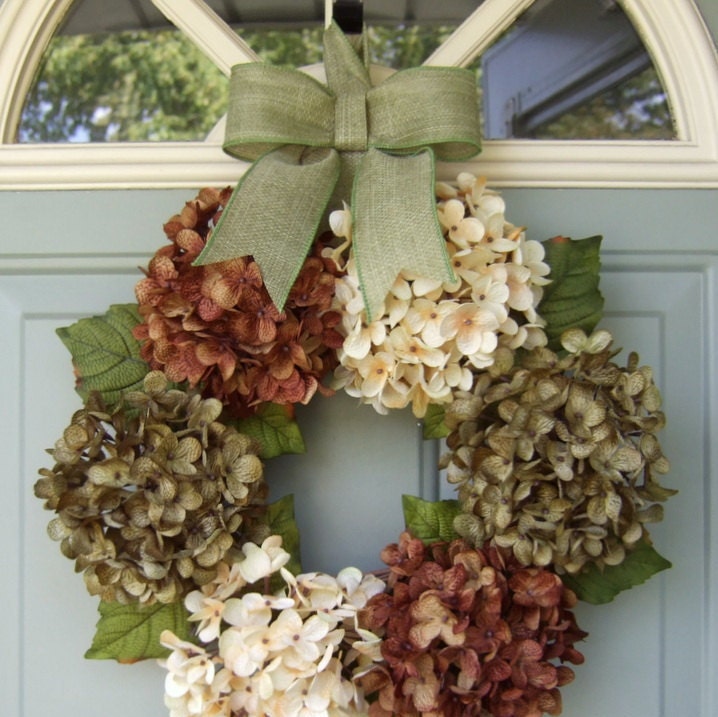 Fall Wreath Fall Hydrangea Wreath Fall Hydrangea by countryprim
