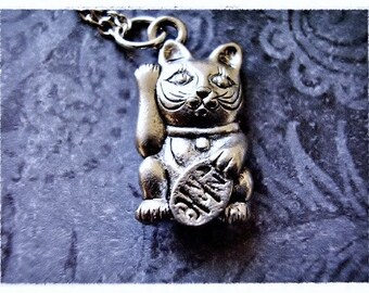 Lucky cat charm | Etsy