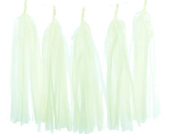 Paper Garland Shiny Silver Tinsel Tissue Paper Tassel Set of