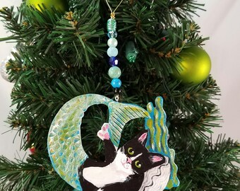 Cat Tree Toppers Ornaments Feeders by KittyCatArtStudio on Etsy