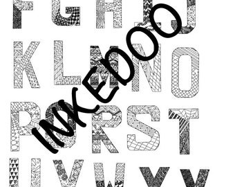 Zentangle alphabet | Etsy