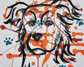 Abstract dog art | Etsy