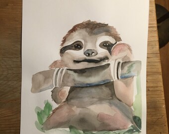 Sloth watercolor | Etsy