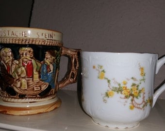 Antique mustache mug | Etsy