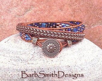 Unique Beaded Leather Bracelets by Barb by BarbSmithDesigns