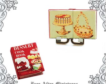 Cake Recipe Miniature Book 12th Scale OPENABLE Baking Cake