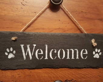 Slate welcome sign | Etsy