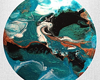 Round canvas art | Etsy