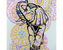 Unique elephant mandala related items | Etsy