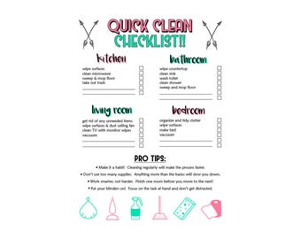 Cleaning checklist | Etsy